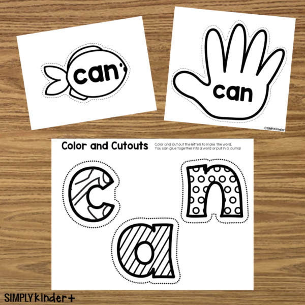 Can - Sight Word Craft Activities - Simply Kinder + Printable Membership