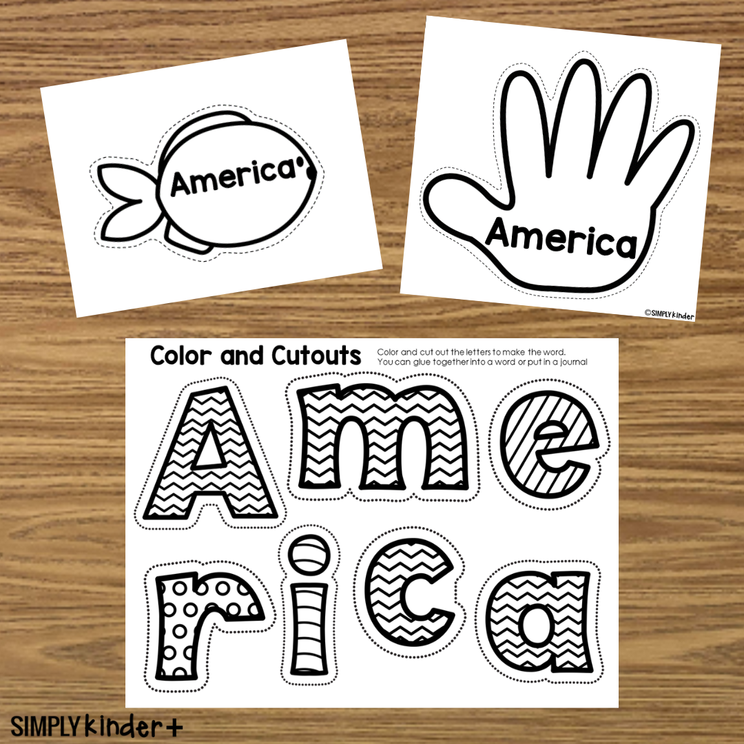America - Sight Word Craft Activities - Simply Kinder + Printable ...