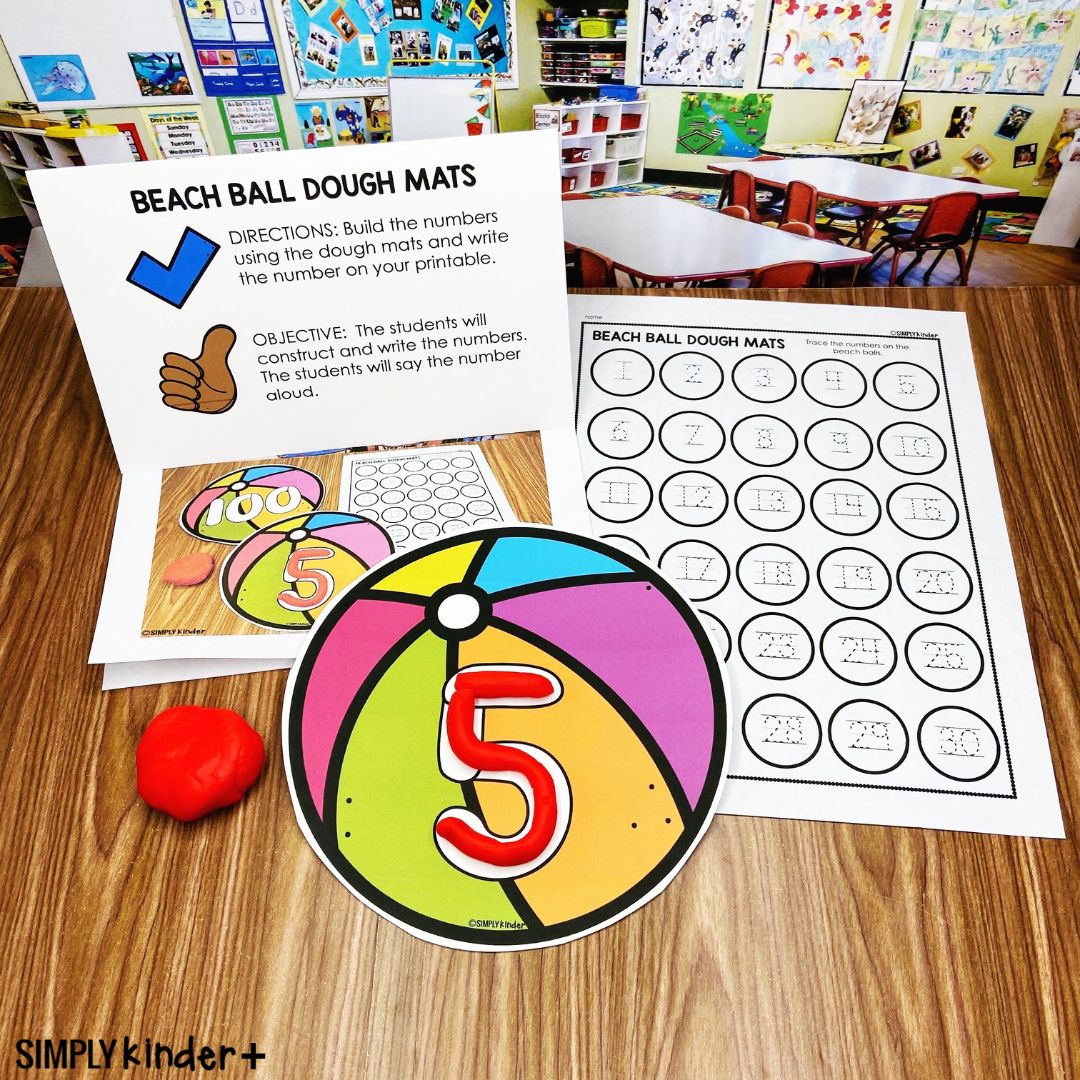 Beach Ball Dough Mats: Math Center, Fourth Quarter - Simply Kinder Plus