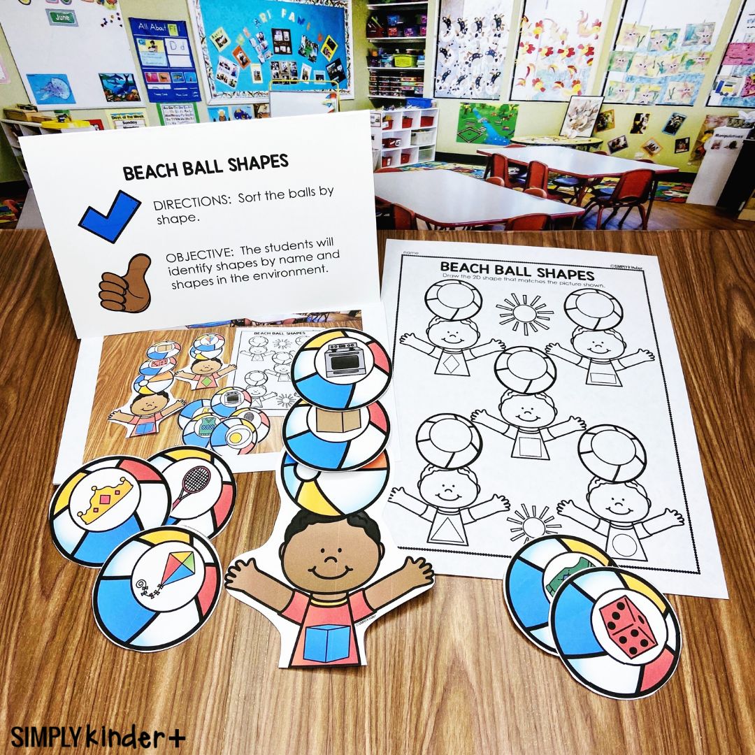 Beach Ball Shapes: Math Center, Fourth Quarter - Simply Kinder ...