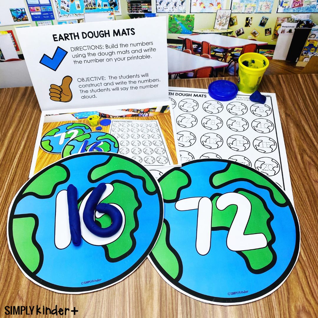 Earth Number Dough Mats: Math Center, Fourth Quarter - Simply Kinder ...