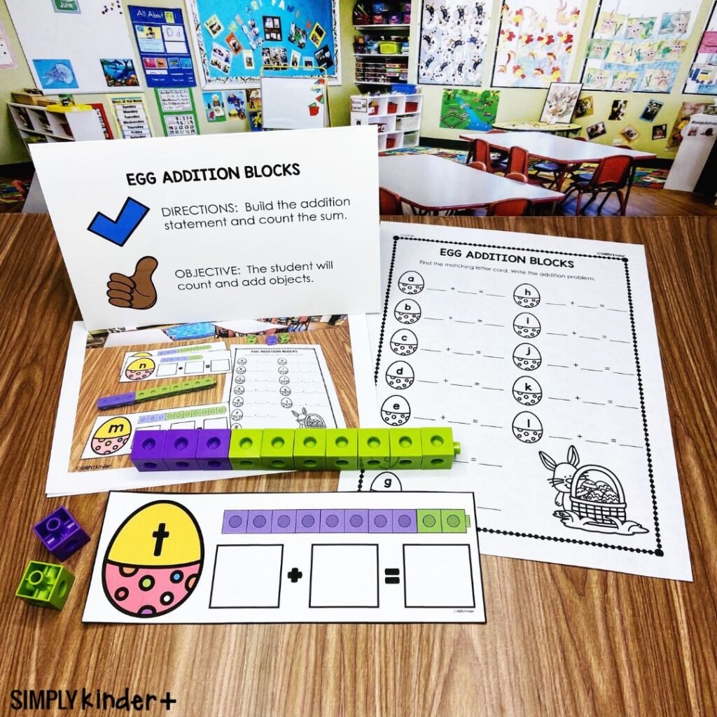 Egg Addition Blocks: Math Center, Fourth Quarter - Simply Kinder ...