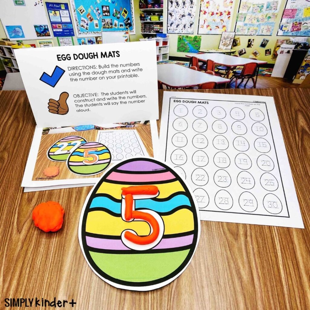 Egg Number Dough Mats: Math Center, Fourth Quarter - Simply Kinder ...