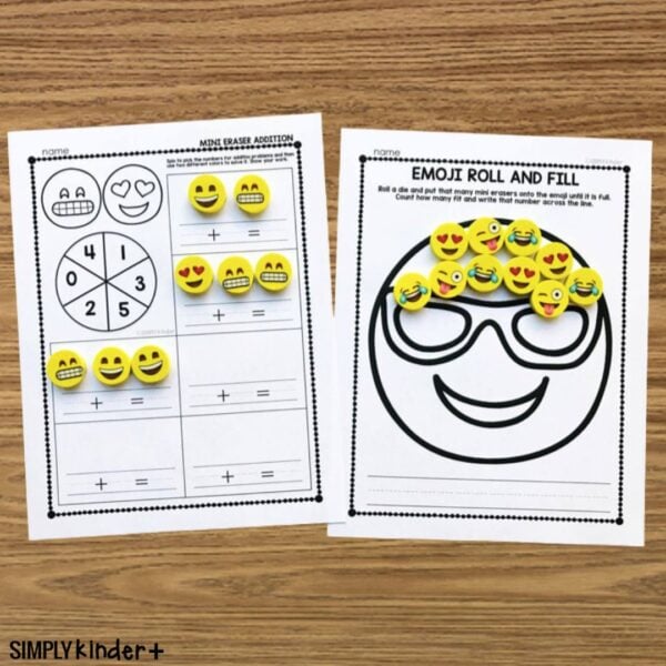 Emojis - Mini Eraser Activity Set - Simply Kinder + Printable Membership
