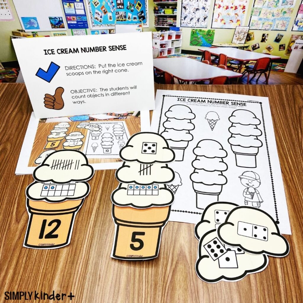 Ice Cream Number Sense: Math Center, Fourth Quarter - Simply Kinder ...