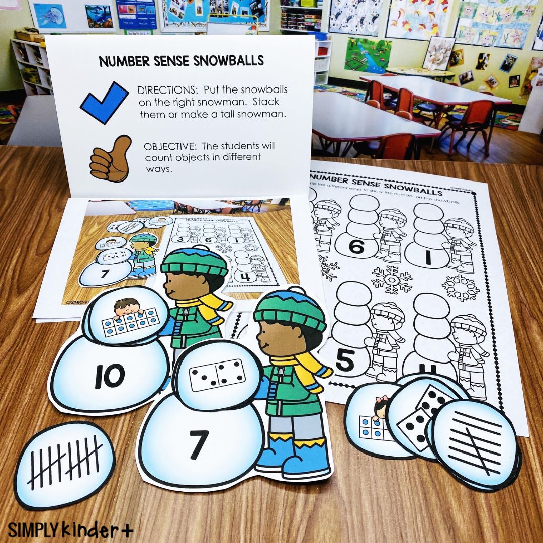 Snowball Number Sense: Math Center, Second Quarter - Simply Kinder ...