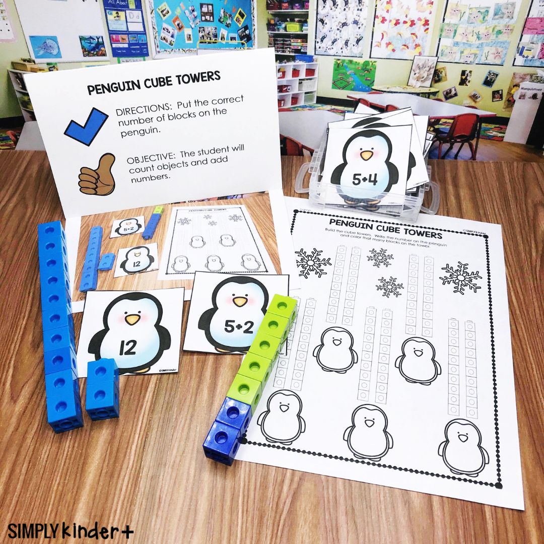 Penguin Cube Towers: Math Center, Third Quarter - Simply Kinder ...