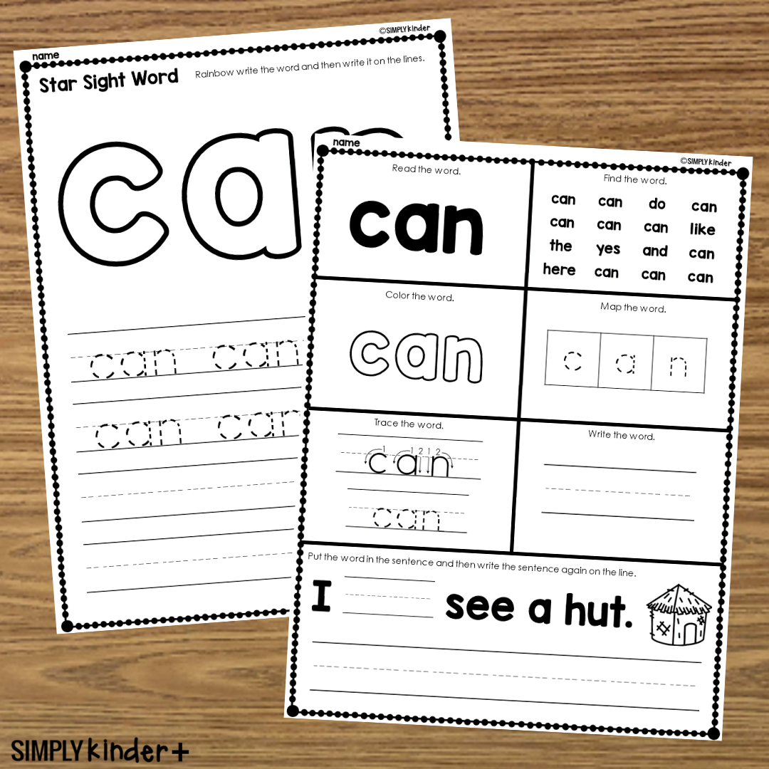 Can - Sight Word Printable Activities - Simply Kinder + Printable ...