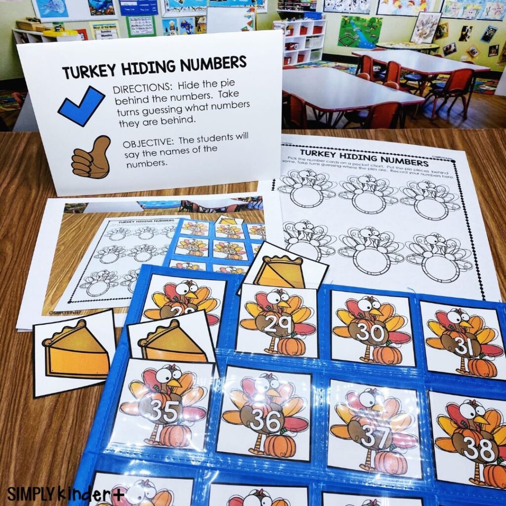 Turkey Hiding Numbers: Math Center, Second Quarter - Simply Kinder ...