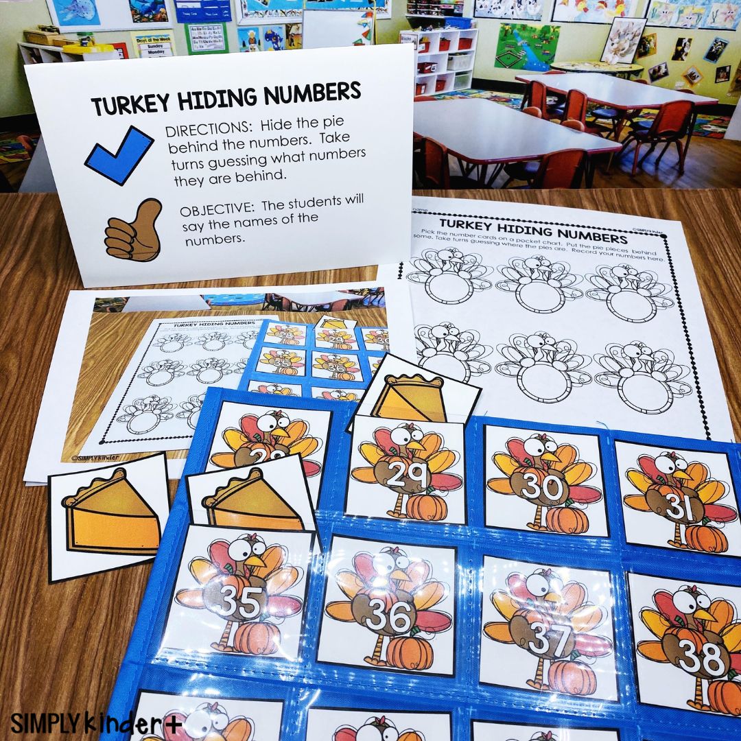 Turkey Hiding Numbers: Math Center, Second Quarter - Simply Kinder ...