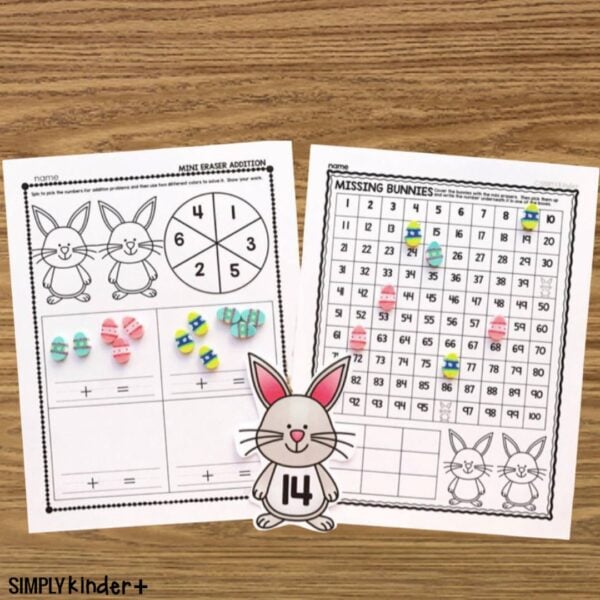 Easter Bunny - Mini Eraser Activity Set - Simply Kinder Plus