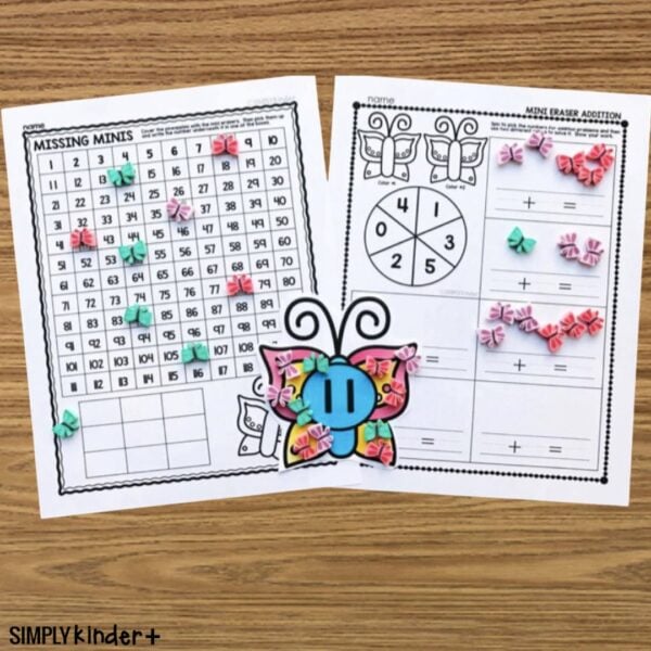 Butterfly - Mini Eraser Activity Set - Simply Kinder + Printable Membership