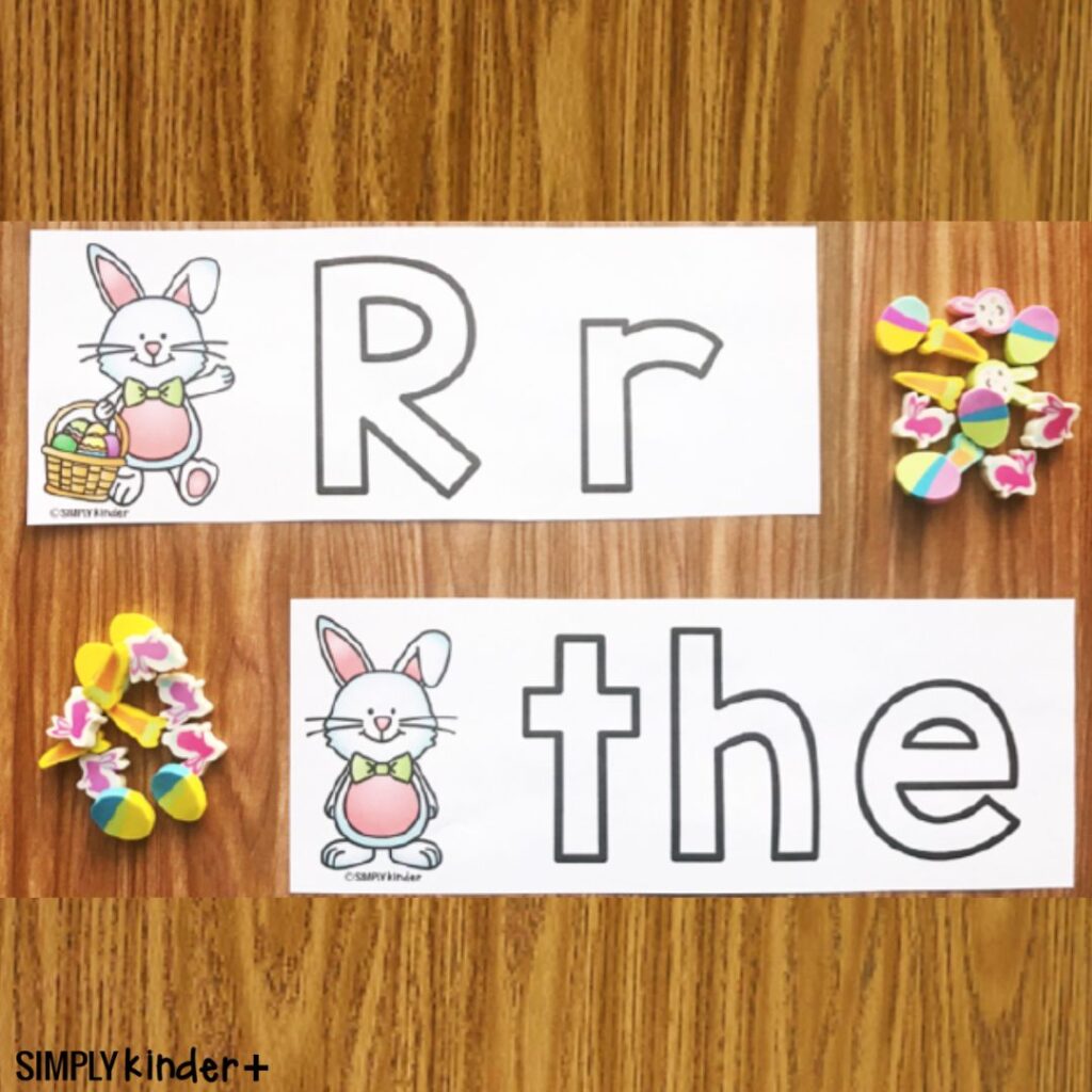Easter Bunny Letters & Words - Mini Eraser Activity Set - Simply Kinder ...