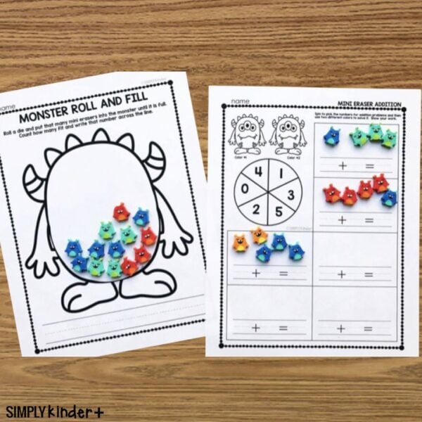 Monsters - Mini Eraser Activity Set - Simply Kinder Plus