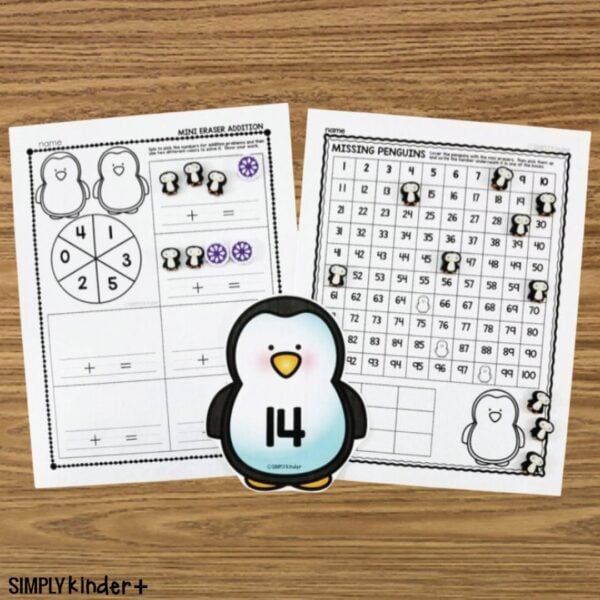 Penguin - Mini Eraser Activity Set - Simply Kinder Plus