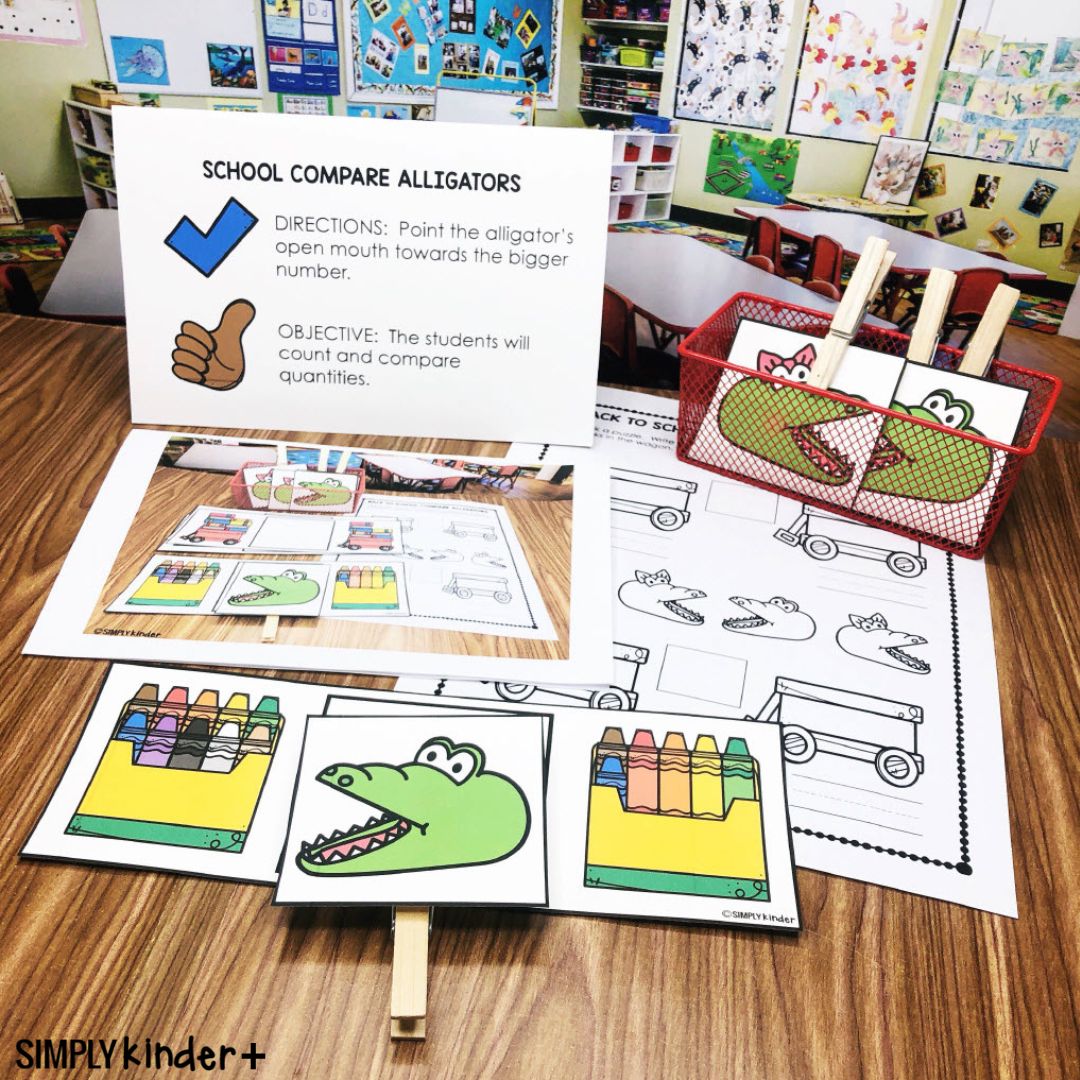 School Compare Alligators: Math Center, First Quarter - Simply Kinder ...