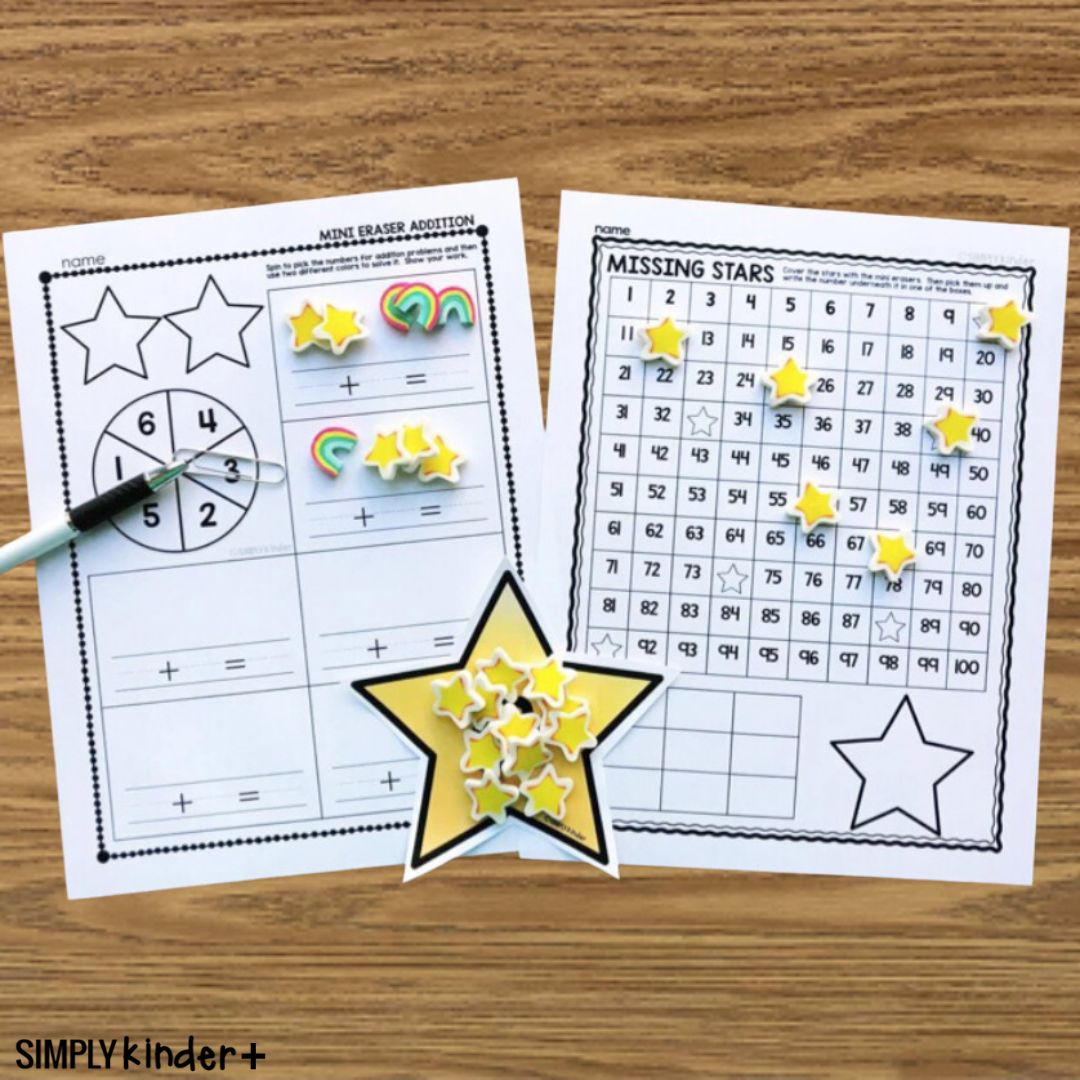 Star - Mini Eraser Activity Set - Simply Kinder + Printable Membership