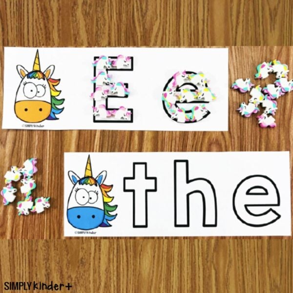 Unicorn Letters & Words - Mini Eraser Activity Set - Simply Kinder ...