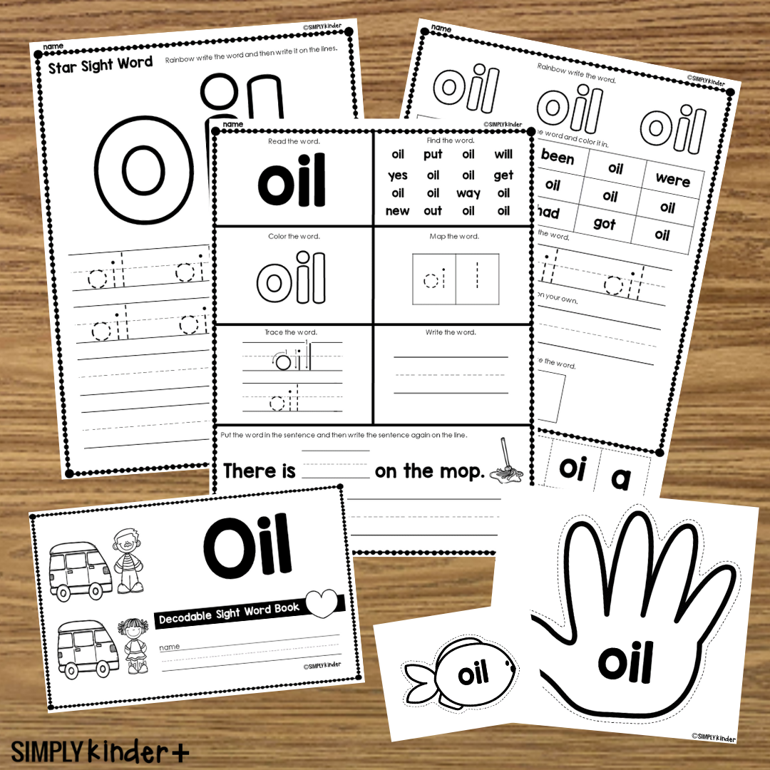 Oil - Sight Word Activities - Simply Kinder + Printable Membership