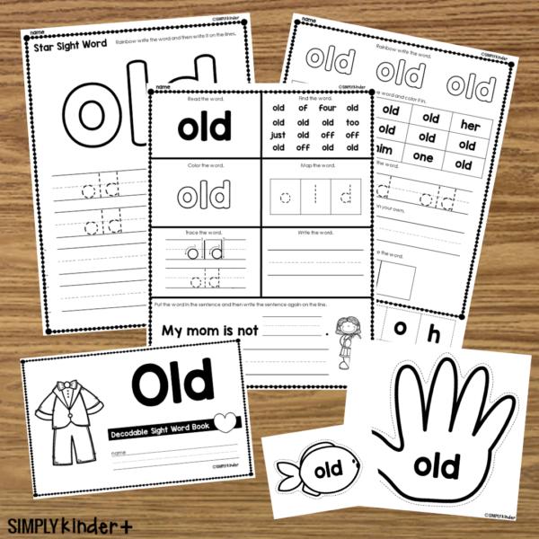 Old - Sight Word Activities - Simply Kinder + Printable Membership