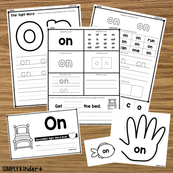 On - Sight Word Activities - Simply Kinder + Printable Membership
