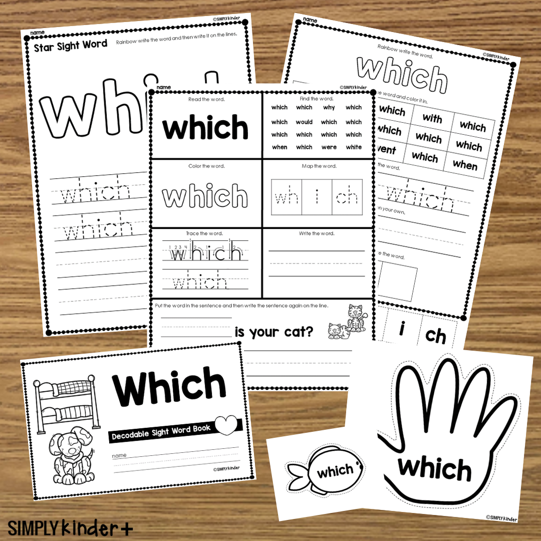 Which - Sight Word Activities - Simply Kinder + Printable Membership