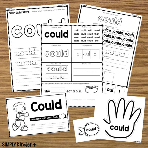 Could - Sight Word Activities - Simply Kinder + Printable Membership