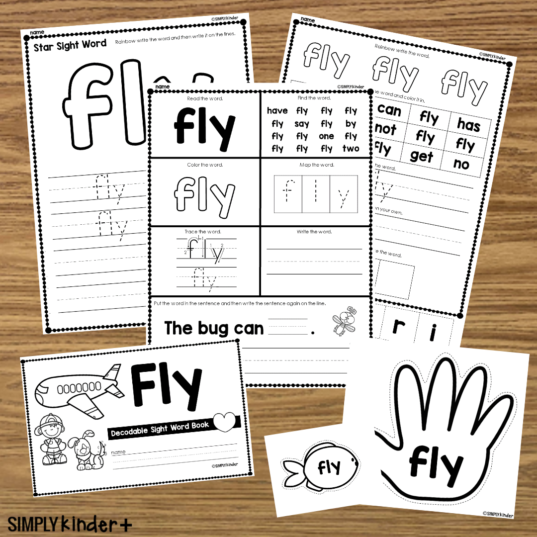 Fly - Sight Word Activities - Simply Kinder + Printable Membership