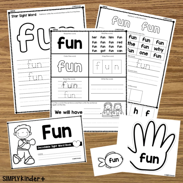 Fun - Sight Word Activities - Simply Kinder + Printable Membership