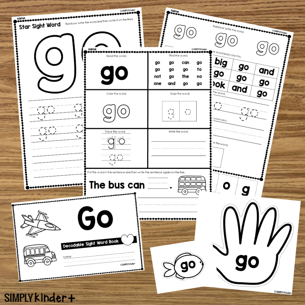 Go - Sight Word Activities - Simply Kinder + Printable Membership