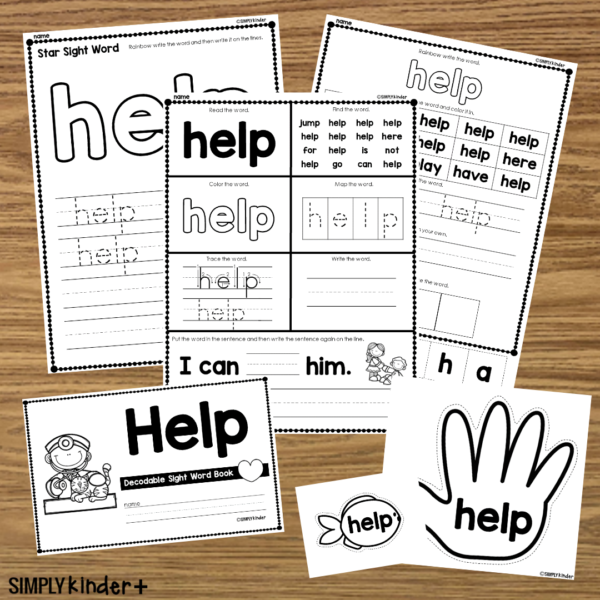Help - Sight Word Activities - Simply Kinder + Printable Membership