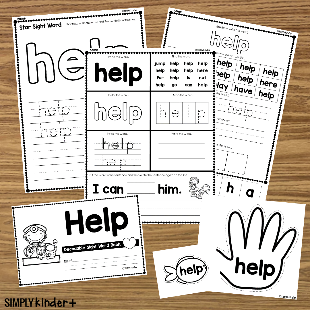 Help - Sight Word Activities - Simply Kinder + Printable Membership