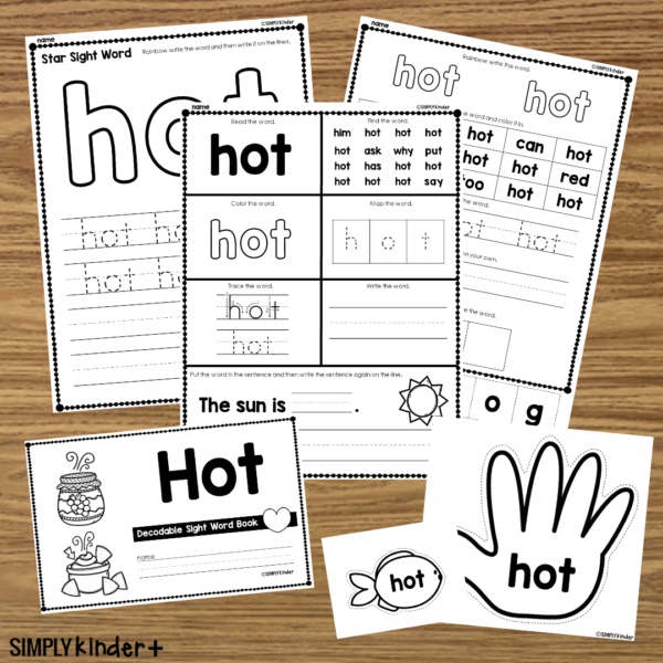 Hot - Sight Word Activities - Simply Kinder + Printable Membership