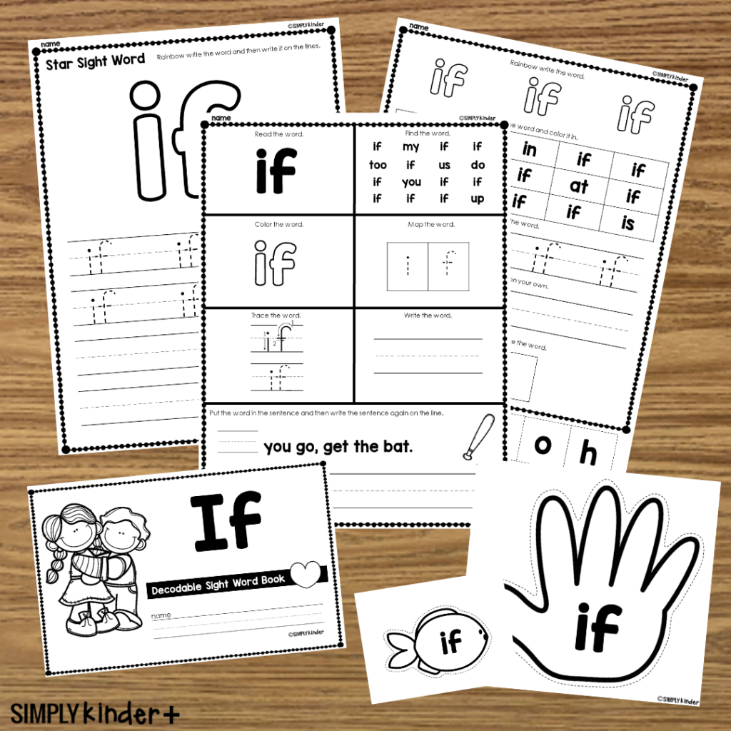 If - Sight Word Activities - Simply Kinder + Printable Membership