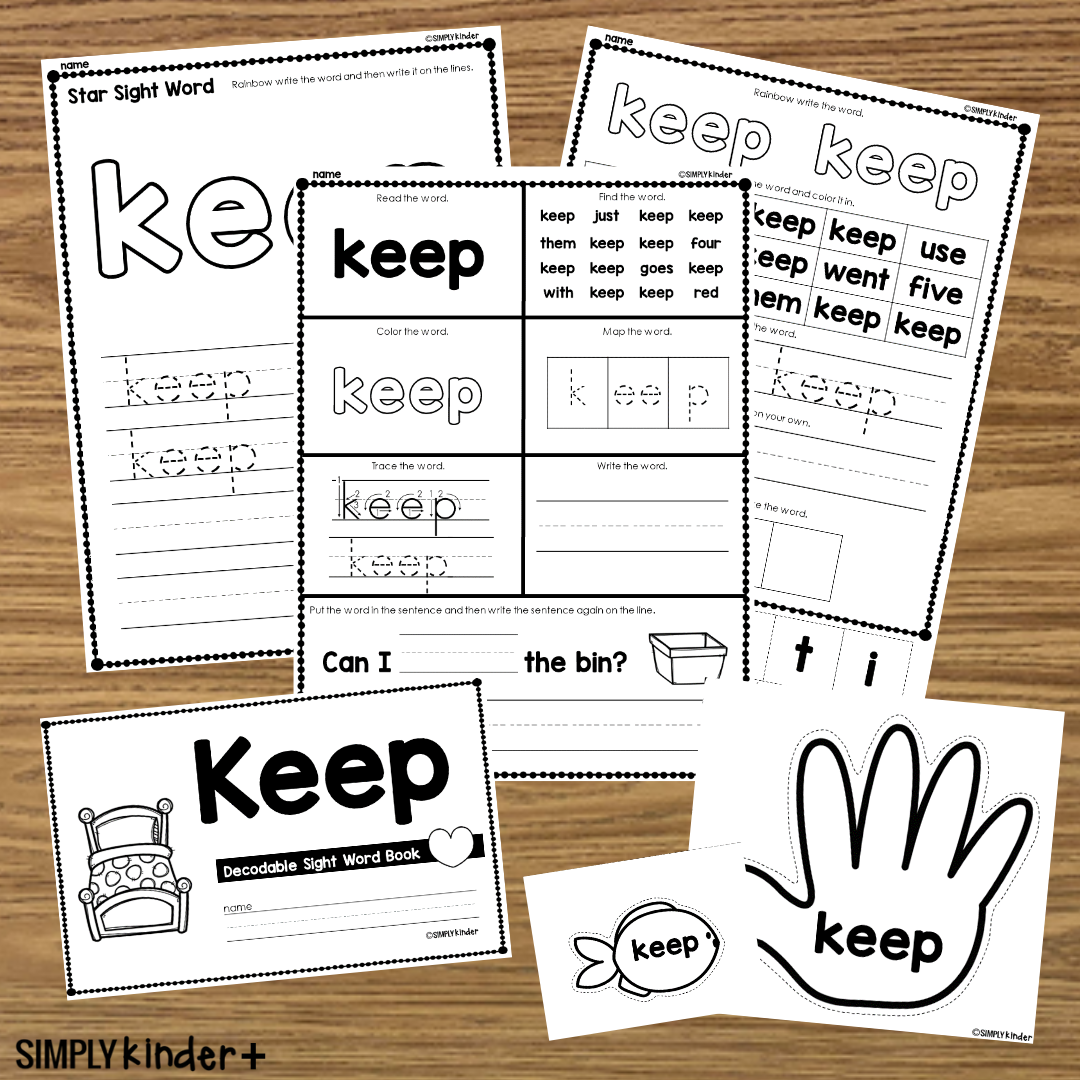 Keep - Sight Word Activities - Simply Kinder Plus