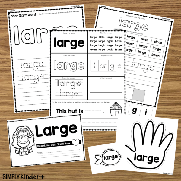 Large - Sight Word Activities - Simply Kinder Plus