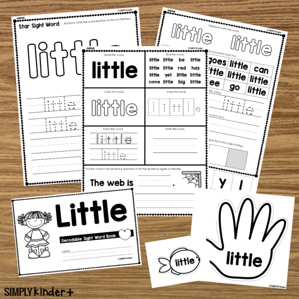 Little - Sight Word Activities - Simply Kinder + Printable Membership