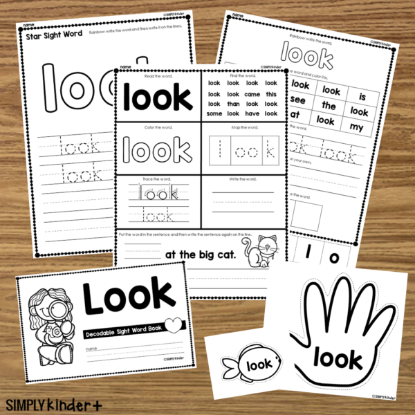 Look - Sight Word Activities - Simply Kinder + Printable Membership