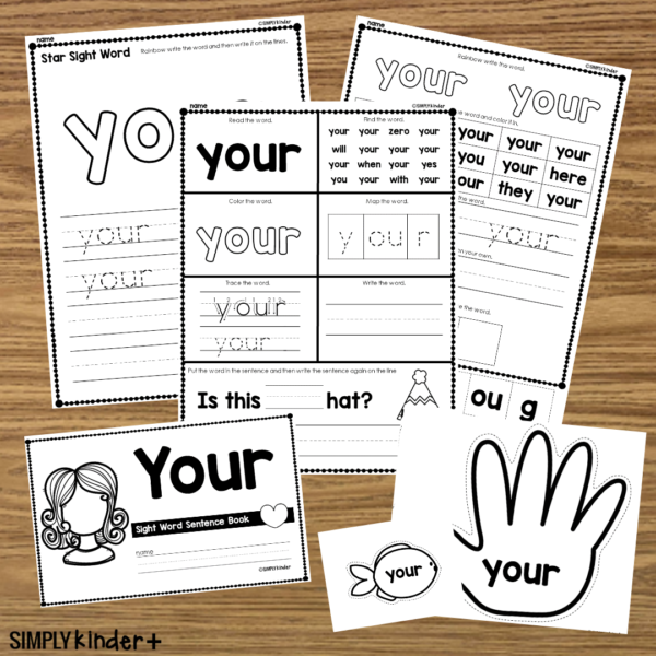 Your - Sight Word Activities - Simply Kinder + Printable Membership