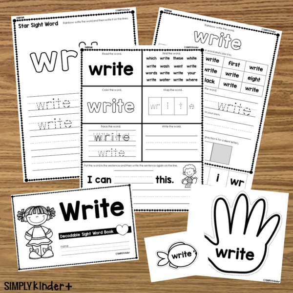 Write - Sight Word Activities - Simply Kinder Plus