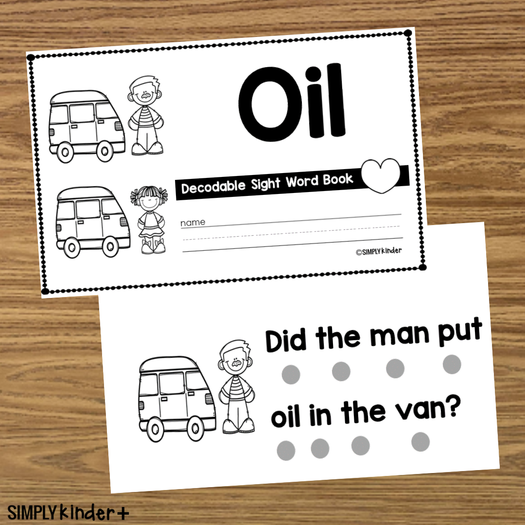 Oil - Sight Word Book Activities - Simply Kinder + Printable Membership