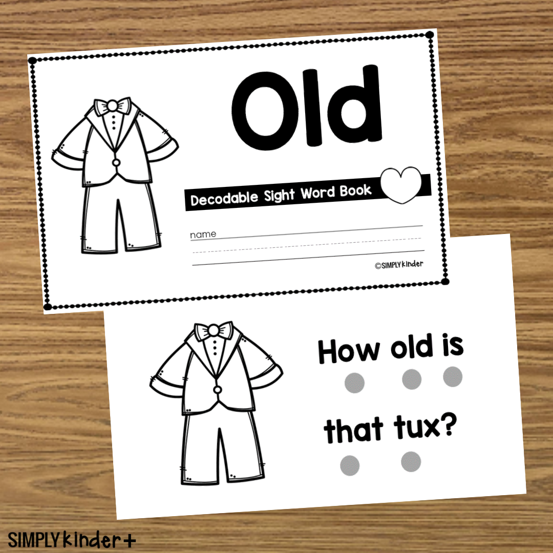 Old - Sight Word Book Activities - Simply Kinder + Printable Membership