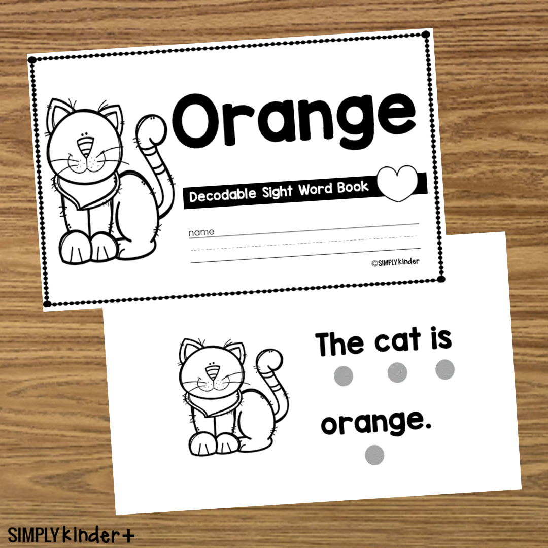 Orange - Sight Word Book Activities - Simply Kinder + Printable Membership