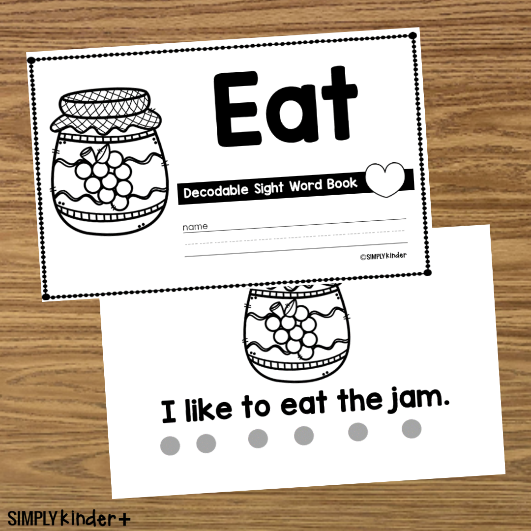 Eat - Sight Word Book Activities - Simply Kinder + Printable Membership