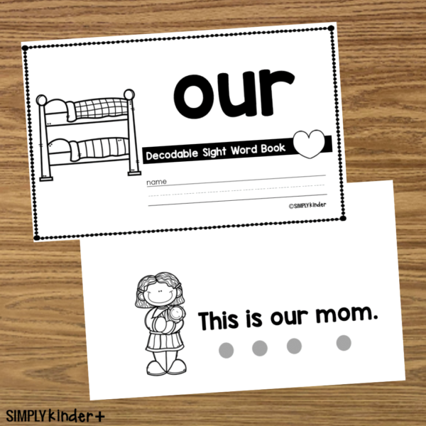 Our - Sight Word Book Activities - Simply Kinder + Printable Membership