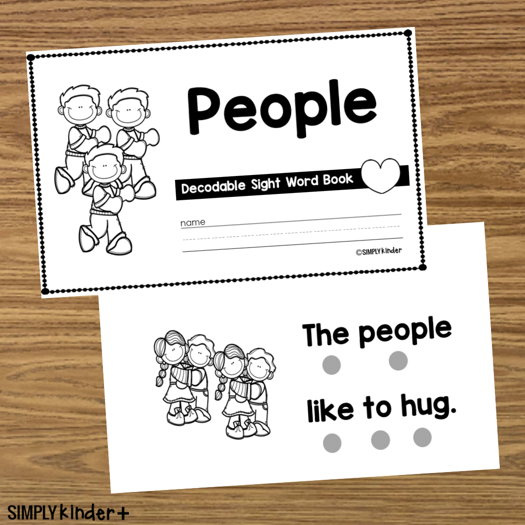 People - Sight Word Book Activities - Simply Kinder + Printable Membership