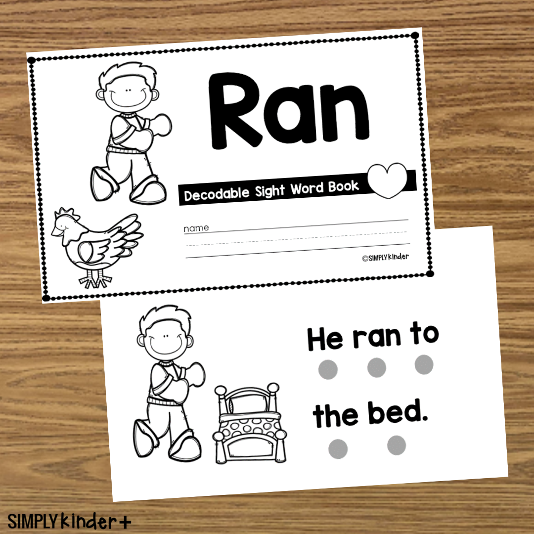 Ran - Sight Word Book Activities - Simply Kinder + Printable Membership