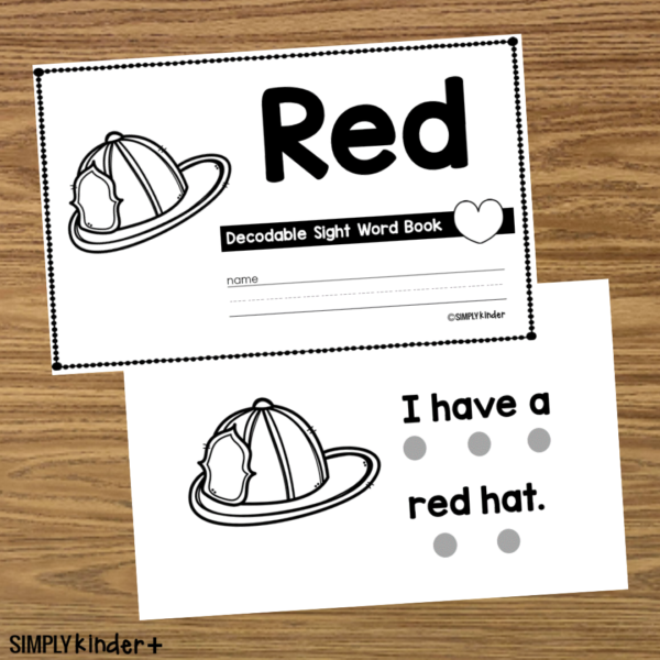 Red - Sight Word Book Activities - Simply Kinder + Printable Membership