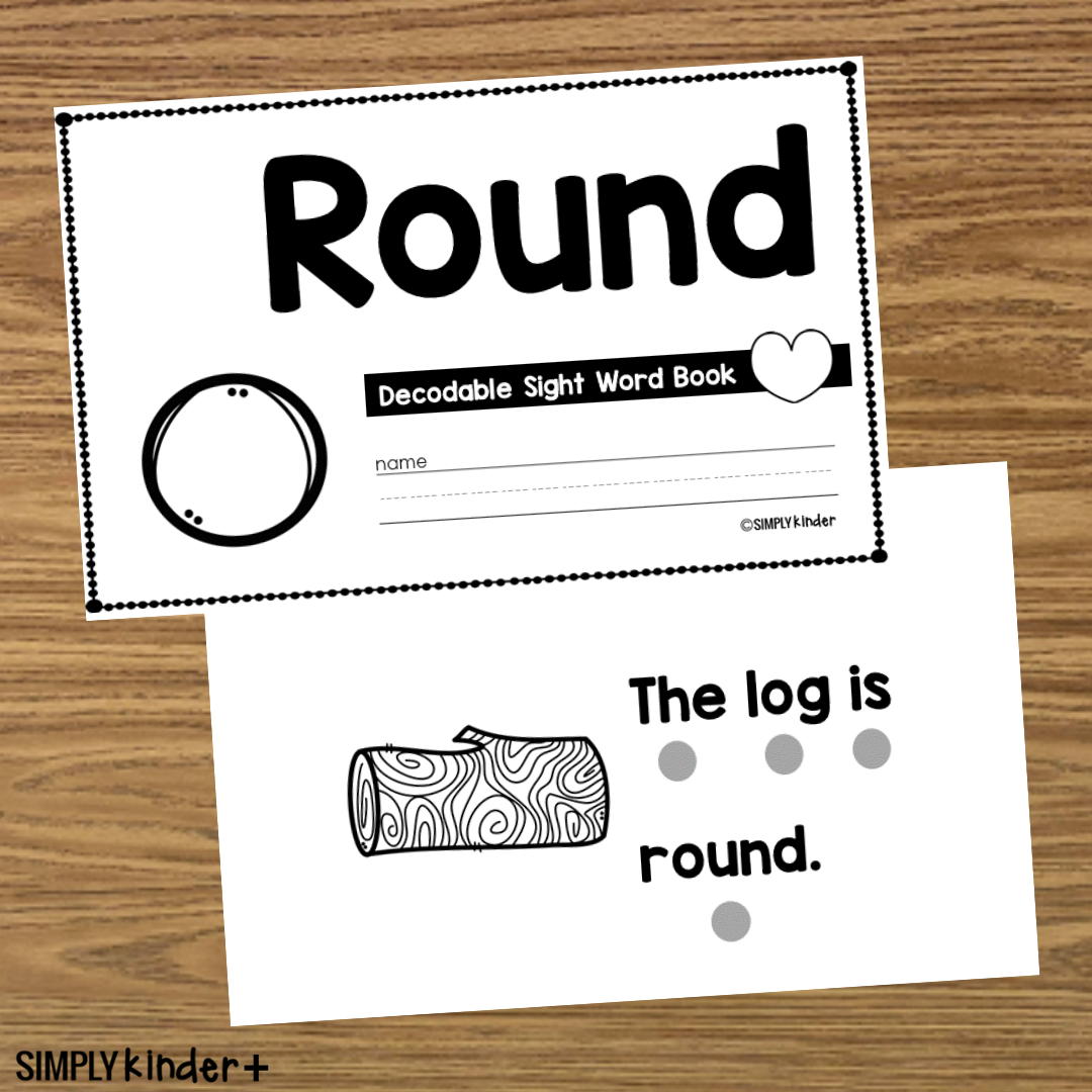 Round - Sight Word Book Activities - Simply Kinder + Printable Membership