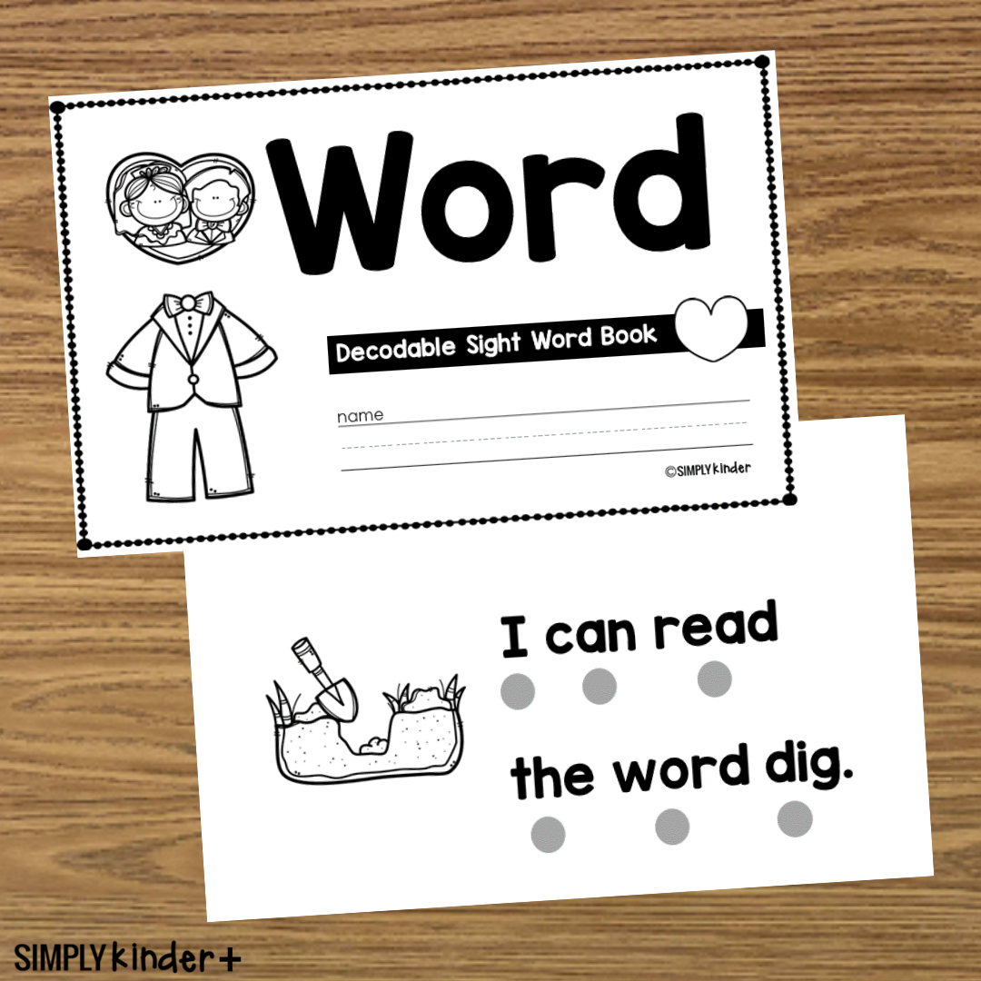 Word - Sight Word Book Activities - Simply Kinder + Printable Membership